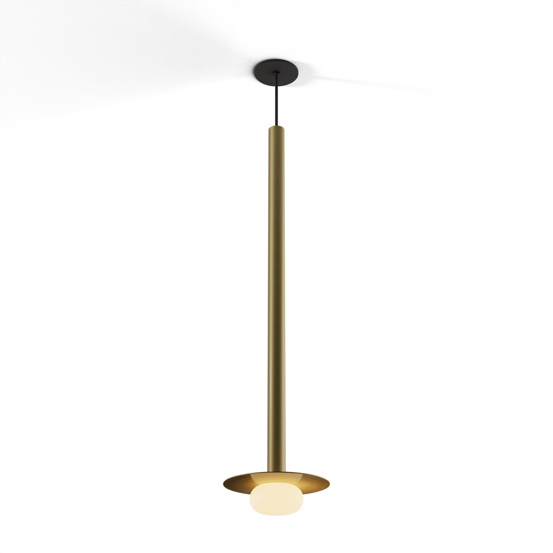 Combi Pendant 36" Single Unit Brass with Matte Black Canopy, 9" metal ...