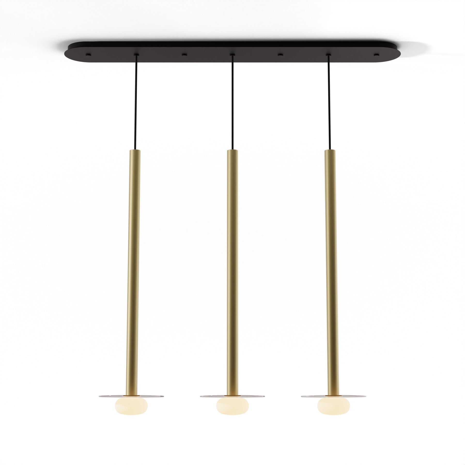 Combi Pendant 36" Linear 3 Combo Brass with Matte Black Canopy, 9 ...