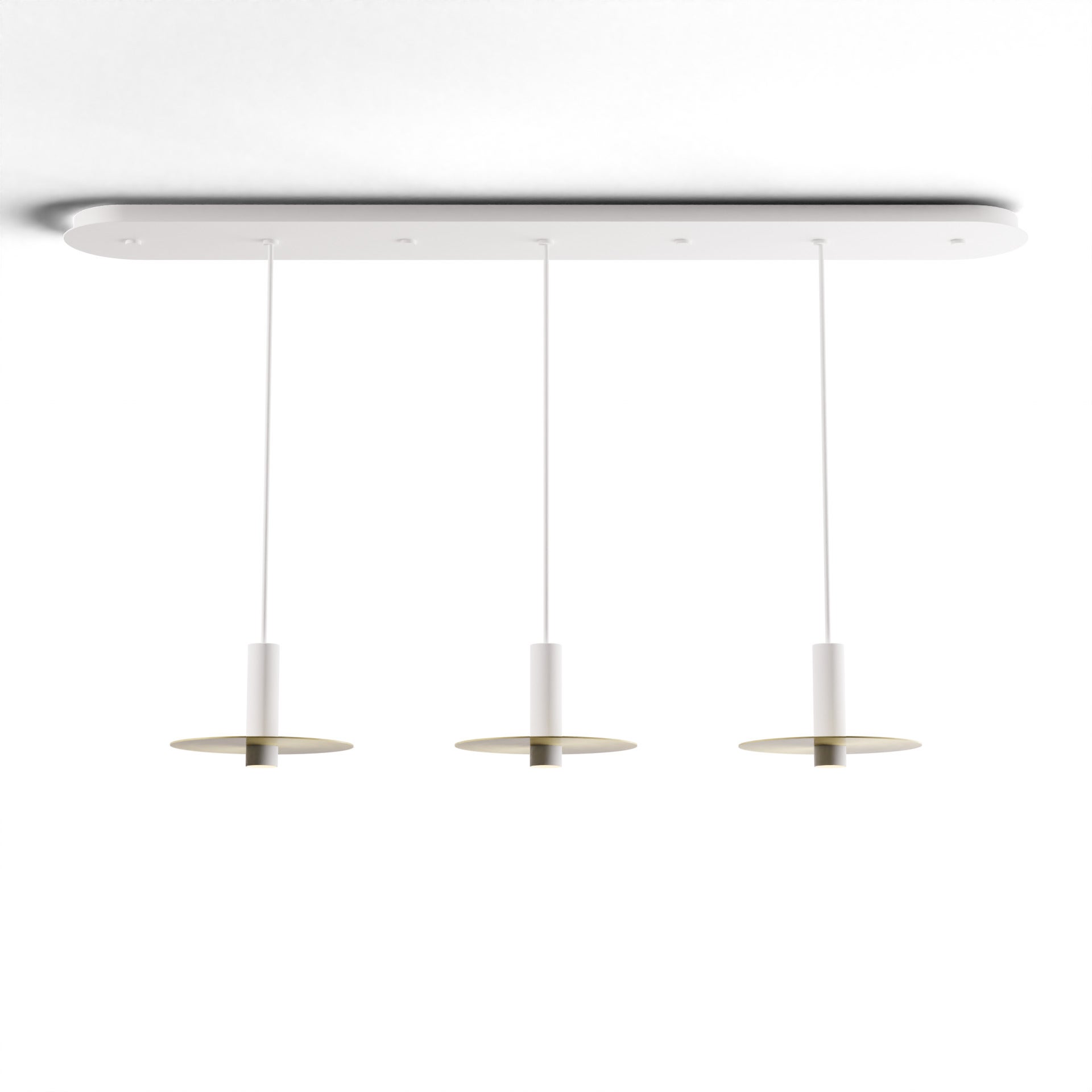 Combi Pendant 6" Linear 3 Combo Matte White with Matte White Canopy, 9 ...