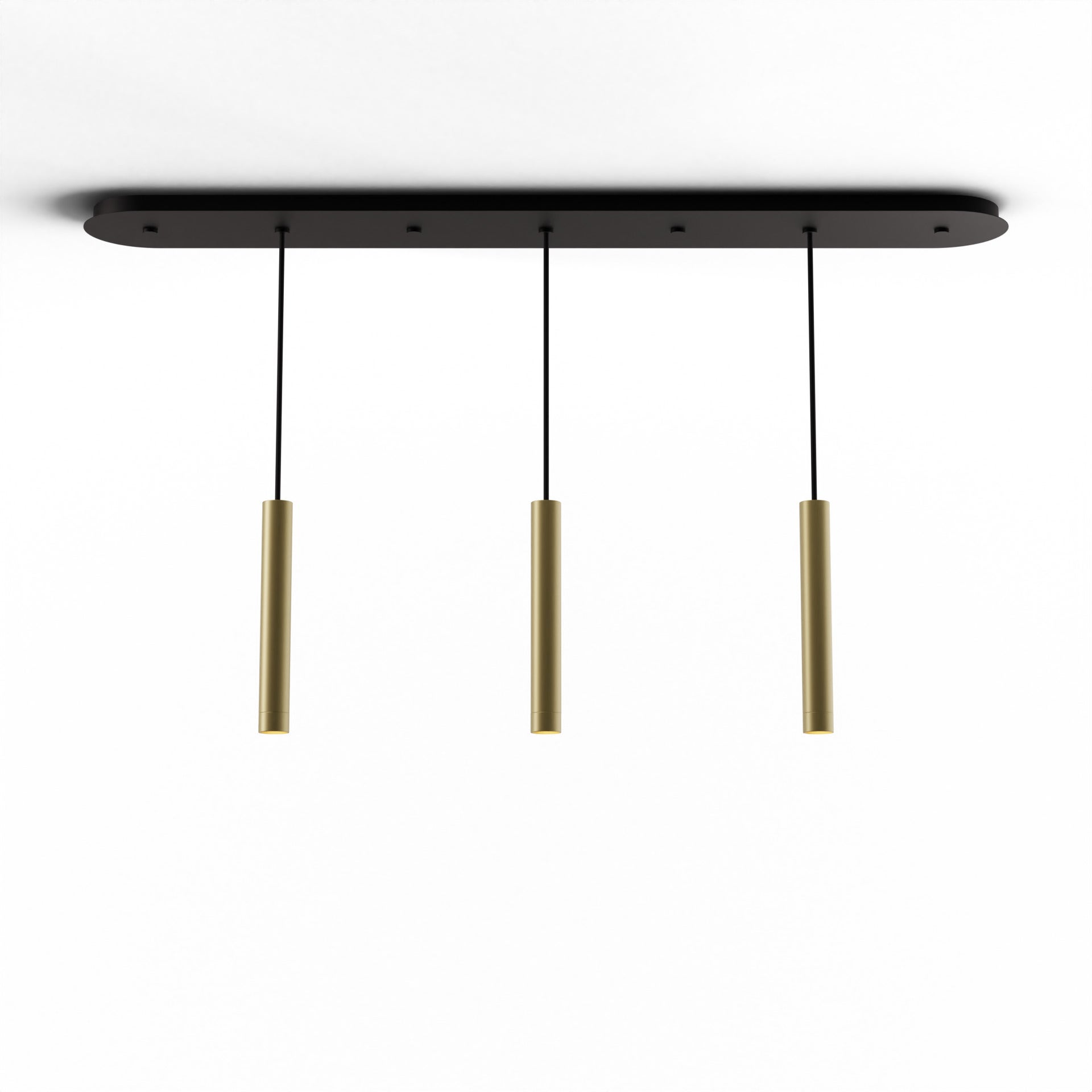 Combi Pendant 12" Linear 3 Combo Brass with Matte Black Canopy ...