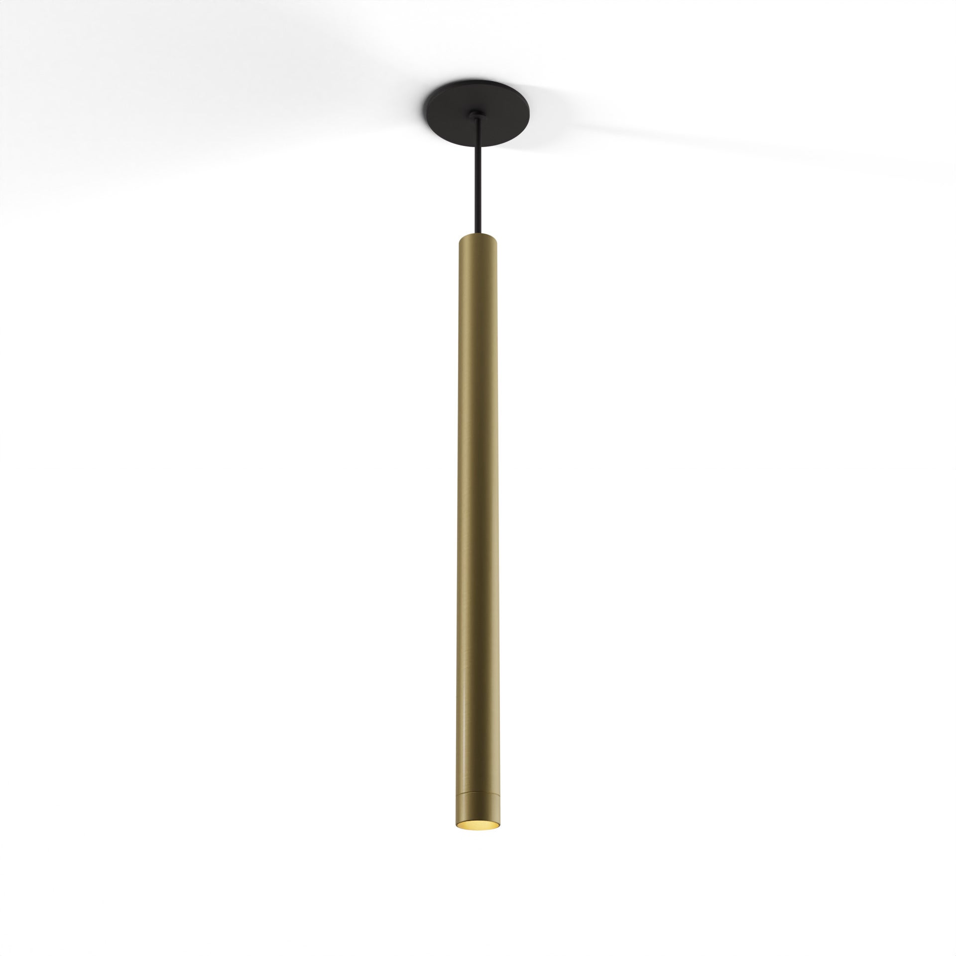 Combi Pendant 24" Single Unit Brass with Matte Black Canopy, Suspension ...