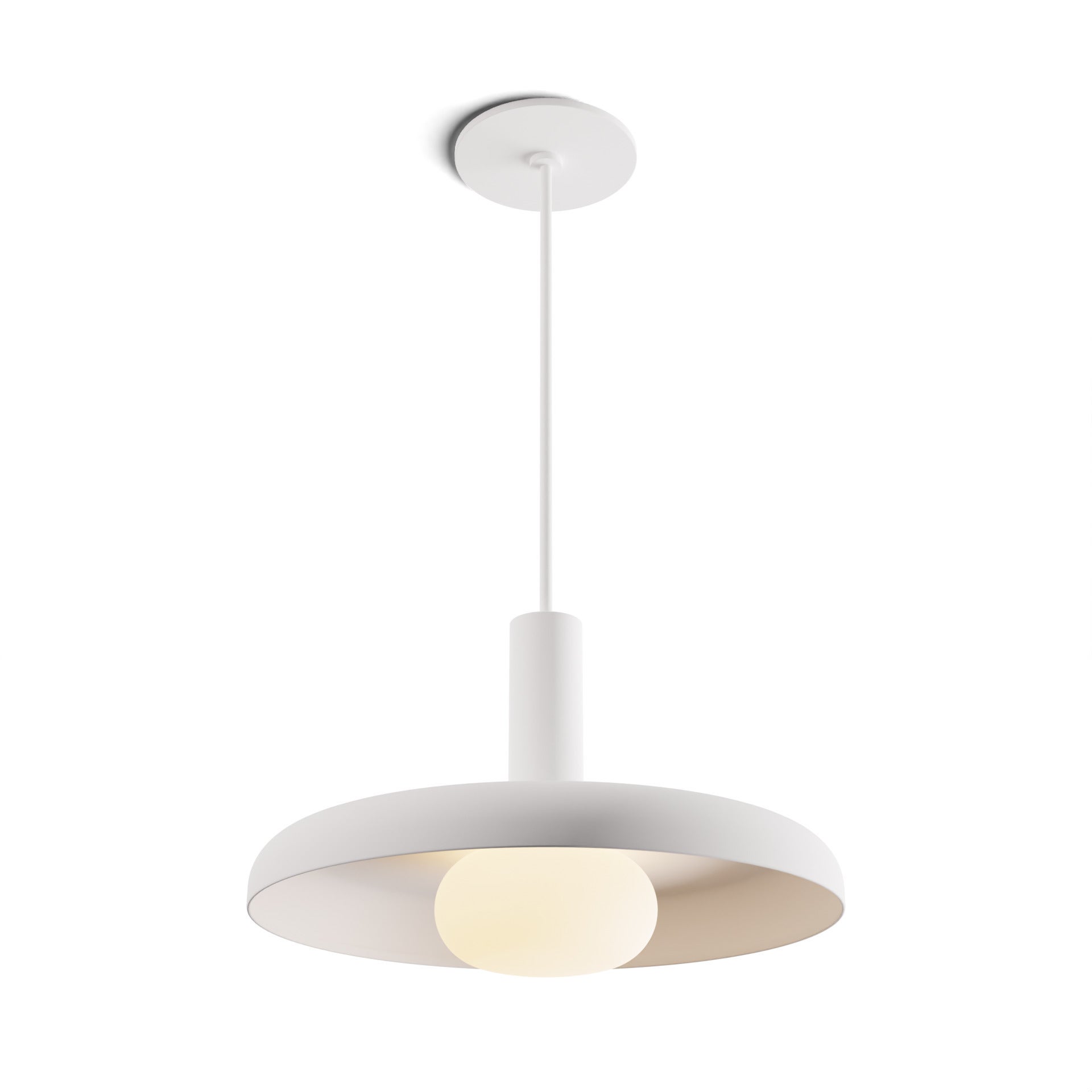 Combi Pendant 6" Single Unit Matte White with Matte White Canopy, 12 ...