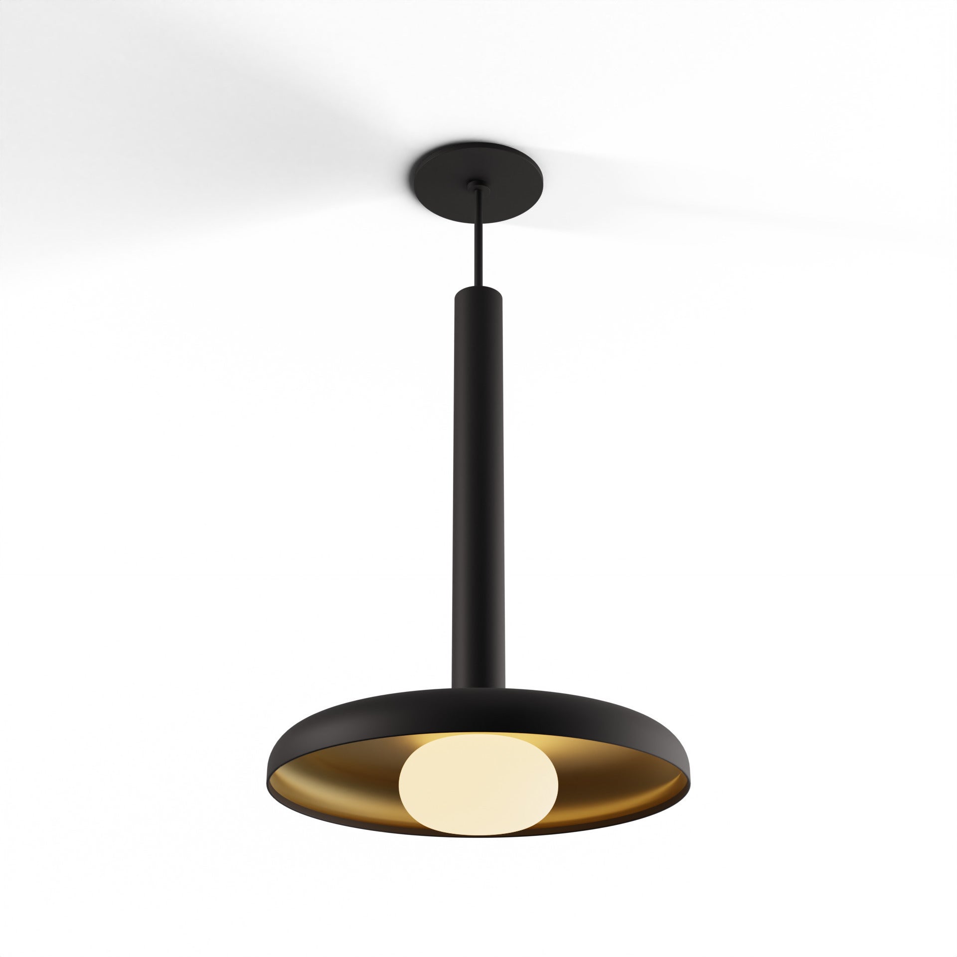 Combi Pendant 16" Single Unit Matte Black with Matte Black Canopy, 12 ...