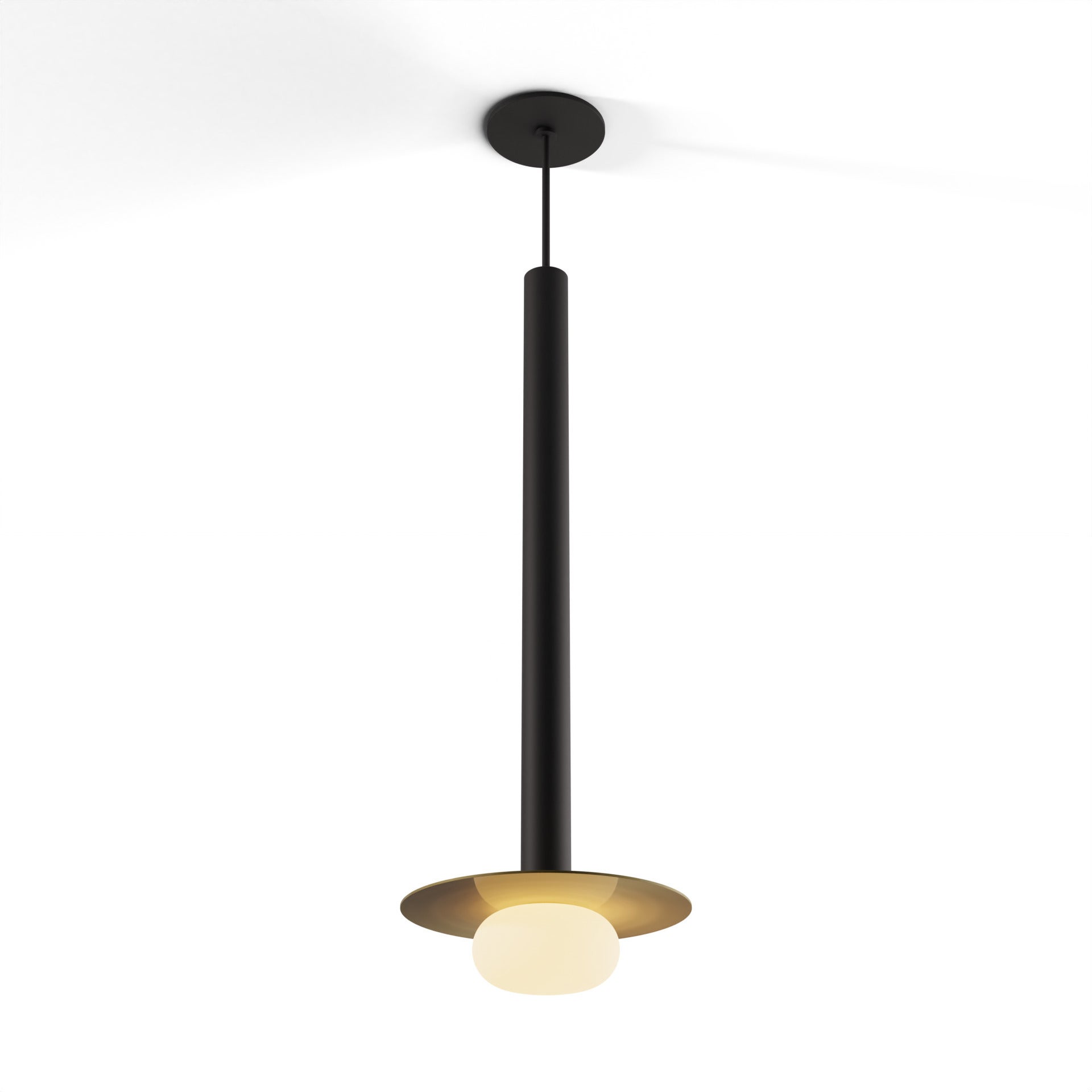 Combi Pendant 24" Single Unit Matte Black with Matte Black Canopy, 9 ...